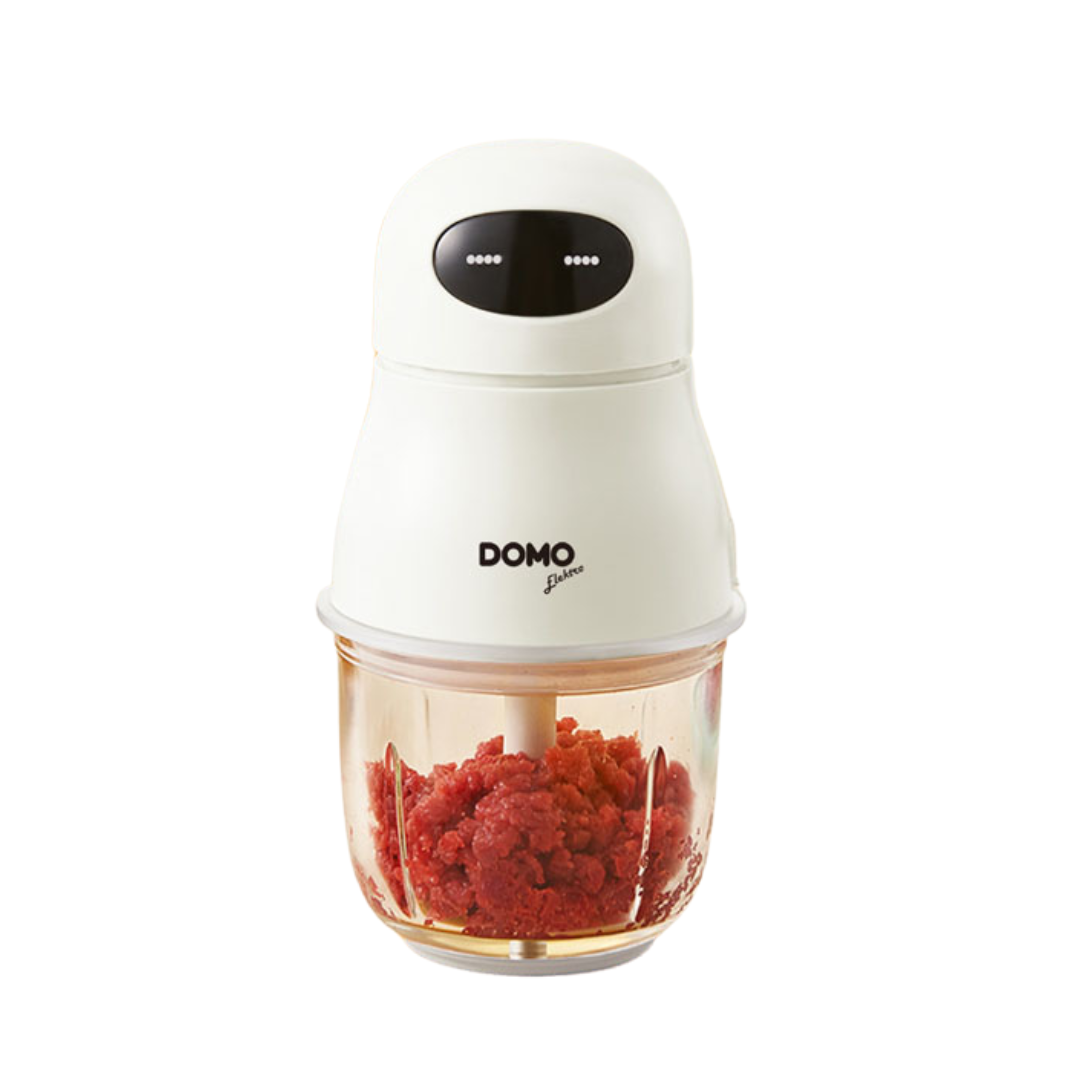 【DOMO】 多功能無線調理玻璃杯攪拌機/絞肉機/寶寶副食/醬料製作 (DO-CR306純淨白)